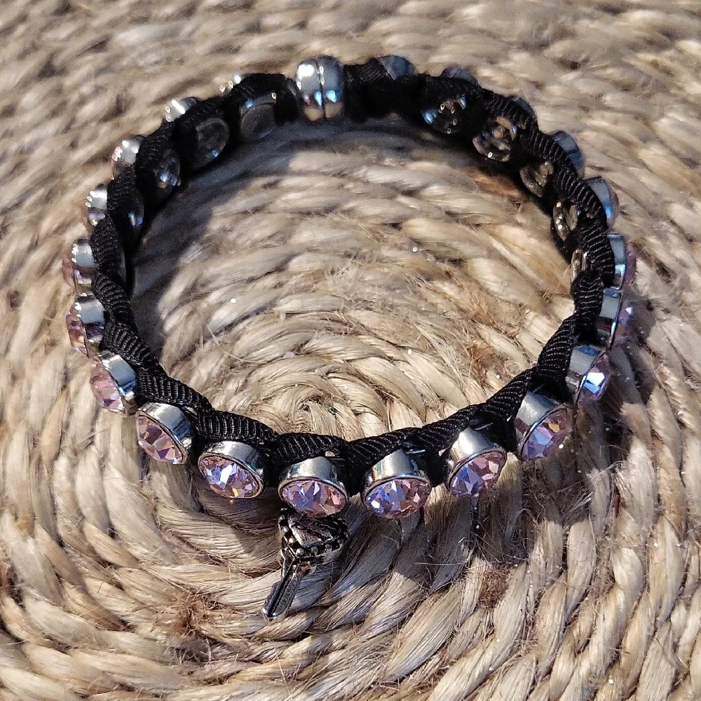 Betsey Johnson | Jewelry | Elegant Black And Pink Crystal Betsey ...